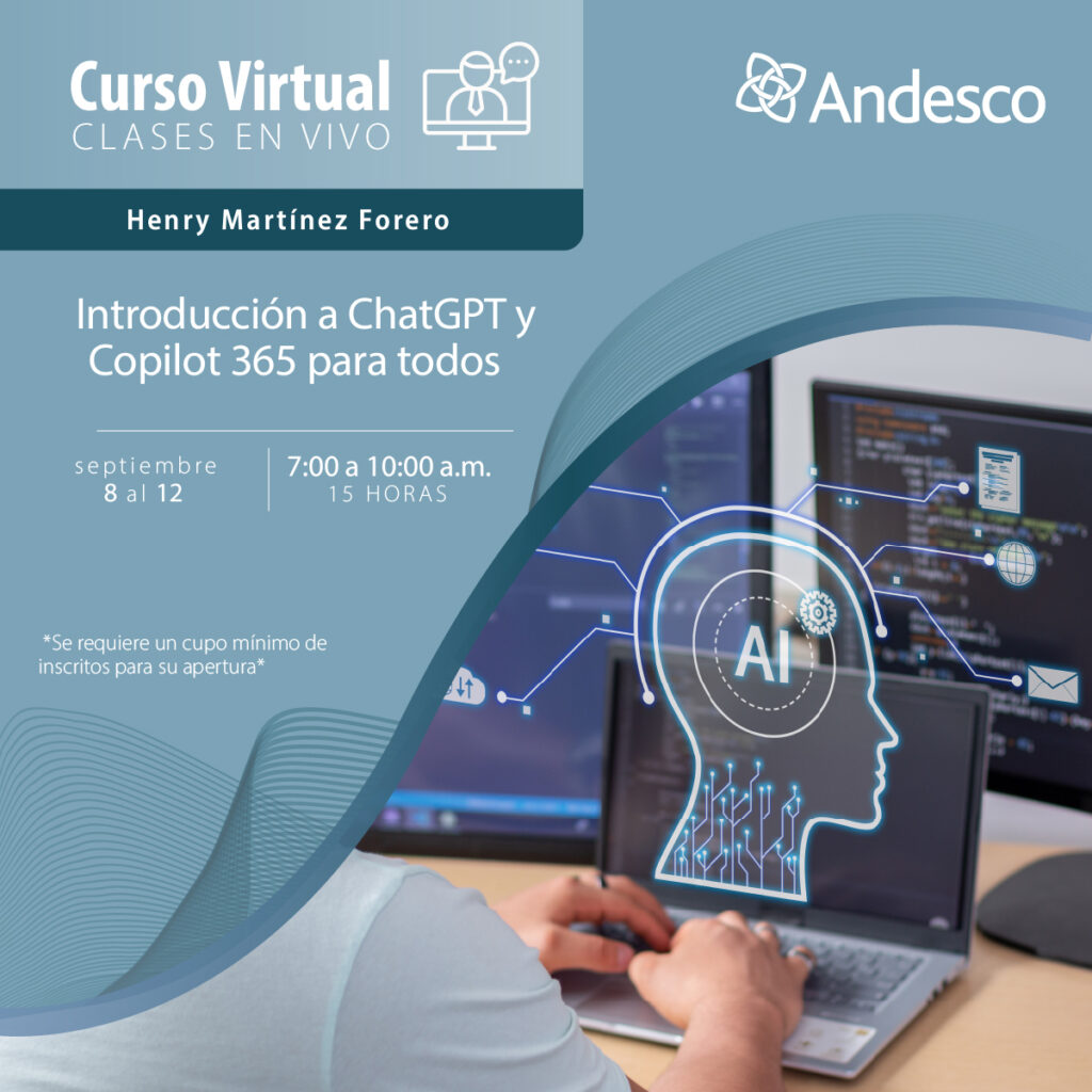 Curso virtual Introducción a Chat GPT y Copilot 365 para todos – Andesco